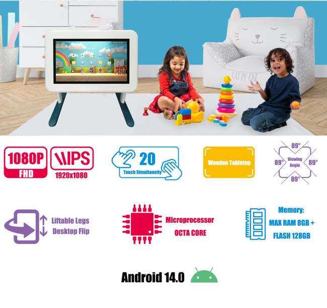 32-inch Android smart touch table side view