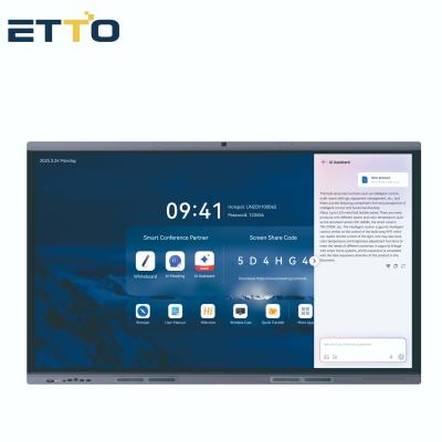 China 65 Inch B type AI Empowered Smart Interactive Whiteboard with Android 14 and 48MP Camera for Education and Conference for sale