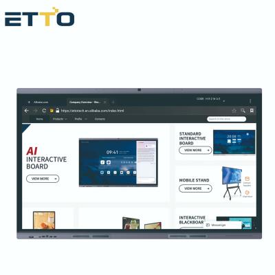 China 65 Inch B type AI Empowered Smart Interactive Whiteboard with Android 14 and 48MP Camera for Education and Conference for sale