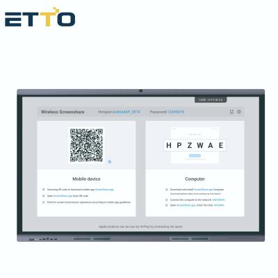 China 65 Inch B type AI Empowered Smart Interactive Whiteboard with Android 14 and 48MP Camera for Education and Conference for sale