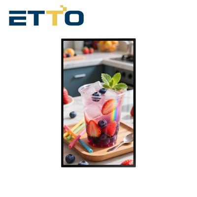 China ETTO Narrow Side 4K 98" LCD Display Wall Mounted Screen Smart Android AD Payer Digital Advertising Display for sale
