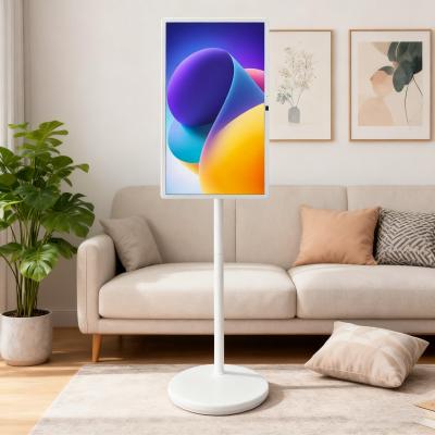 China Android LCD Touch Stand Smart TV Waterproof Rechargeable LED Wheel Attached for sale