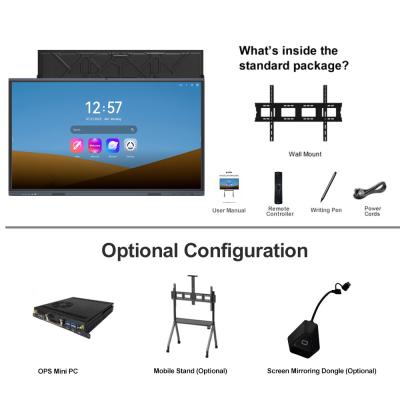 중국 14.0 안드로이드 스마트 인터랙티브 보드 86인치 (교육/회의용 C타입) 판매용