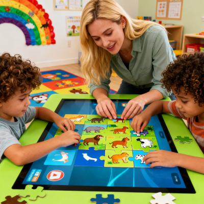 Китай 43-дюймовый сенсорный стол Android 6.0 с 10 точками касания и чистым весом 38 кг для интерактивного взаимодействия с несколькими пользователями продается