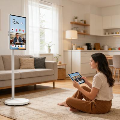 China 24'' Portable Smart TV | Android FHD Touchscreen with Rolling Stand & Long-Lasting Battery for sale
