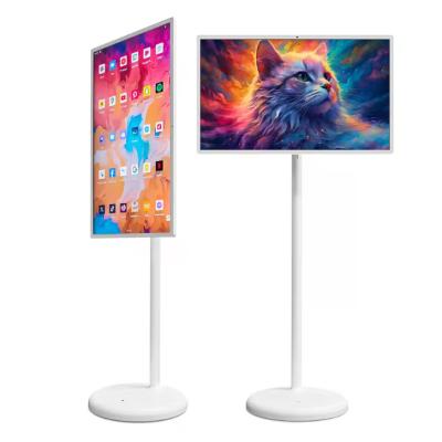 China 27 Inch Portable Touch Screen TV Android 13 Powered with Rolling Cart for Workouts and Media for sale