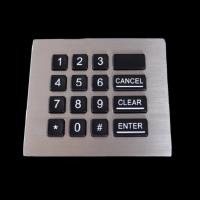 China Industrial Stainless Steel 16 Key Numeric Keypad IP65 Flush Mount Backlit for sale