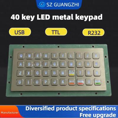 China PINPAD 40 sleutel LED waterdicht metalen toetsenbord GZ-C001055 R232 interface Te koop