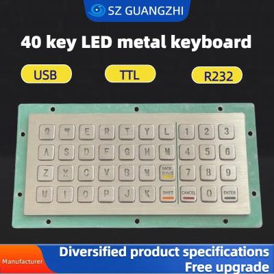 China PINPAD 40 sleutel LED waterdicht metalen toetsenbord GZ-C001055 R232 interface Te koop