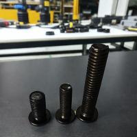 China Blackened Carbon Steel Hex Socket Cap Screw with Full Thread and Flat Round Head for sale