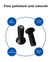 China DIN Standard Durable Flat Head Socket Cap Screw Blackened Carbon Steel Full Thread for sale