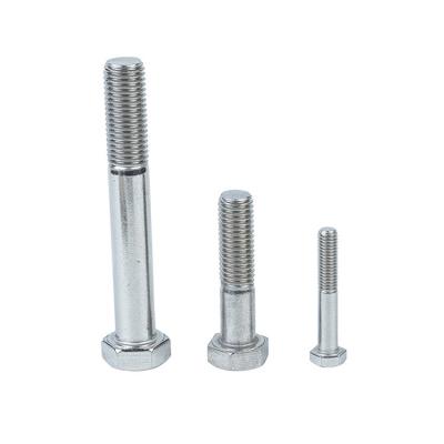 China Plain Finish Aanpasbaar M5 M8 roestvrij staal Hex Bolts DIN931 304 316 Halve draad Bolt Te koop
