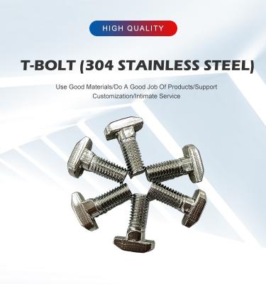 China T-vormige schroef van roestvrij staal voor 45-serie M8*20-10 Aluminiumprofiel Te koop