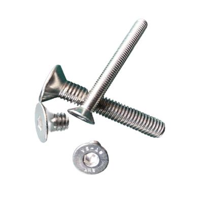 China Einfache Oberfläche A-Level Festigkeit Custom A2 Edelstahl Flush Mount zylindrischen Kopf Hex-Socket Maschine Schraube zu verkaufen