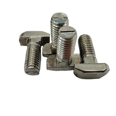China Finitura en T de ranura de tornillo de tuercas de tornillo M5 M6 M8 M10 T de acero al carbono acero inoxidable en venta