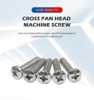 China Cross Head Stainless Steel Glue Patch Thread Locking Flat Head Machine Screws Full Thread for sale