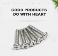 China Cross Head Stainless Steel Glue Patch Thread Locking Flat Head Machine Screws Full Thread for sale