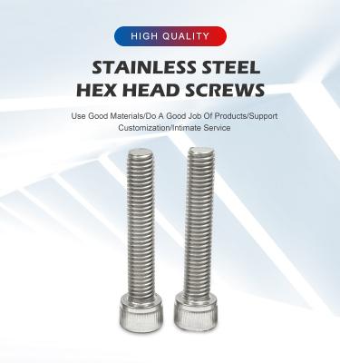 China Full Thread Type Stainless Steel Cup Head Bolts M3 M4 M5 M6 Hex Socket Allen Key Bolt DIN912 for sale
