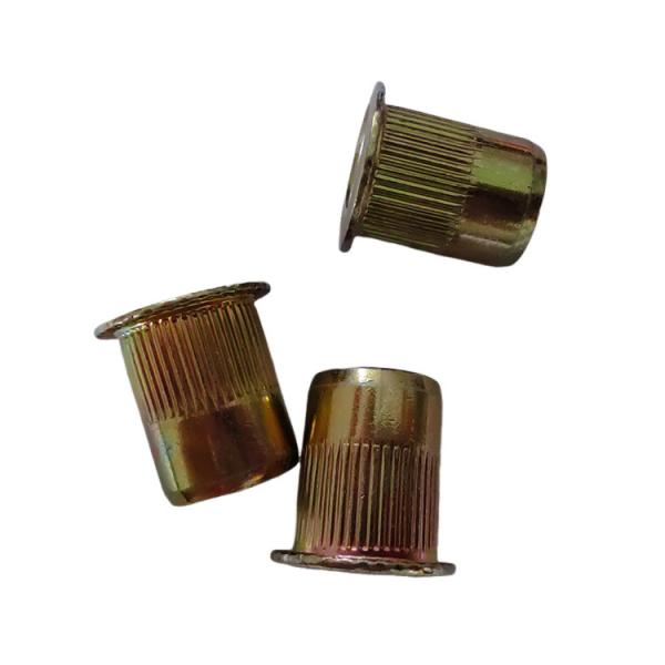 Quality Metric Round Head Flat Head Open Rivet Nut for Yellow Zinc Plated Carbon Steel for sale