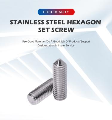 China Standard Carbon Steel Socket Set Screws with Cone Point Inner Hexagon Set Screw for sale