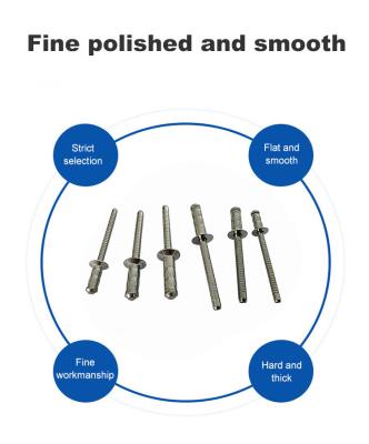 Cina Rivetti a tamburo singolo in acciaio inossidabile di 2,4 mm, 3,2 mm, 4 mm, 4,8 mm, 6 mm di diametro aperto su misura in vendita