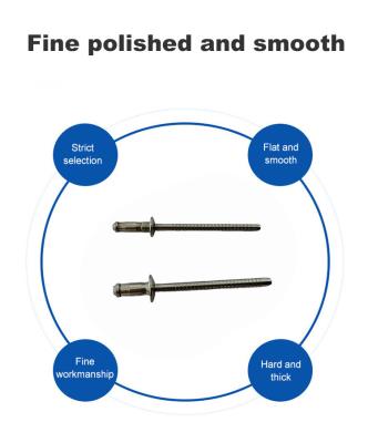 China Control Mushroom Round Dome Head Break Pull Mandrel Blind Rivet Open End 3.2mm 4.0mm 4.8mm 6.4mm for sale