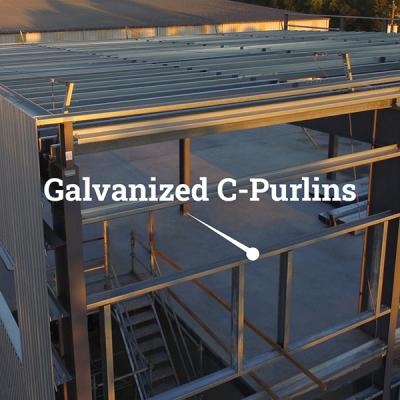 China Fabricated Steel Structure Galvanized C-Purlins For Construction for sale