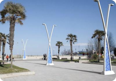Cina Produttori d'acciaio curvi di palo di iluminazione pubblica di 30ft sedi pubbliche del paesaggio dei 9 tester 10m 12m in vendita
