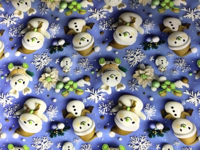 China Custom Printed Fabric By The Yard Snowman Printed Canvas Fabric for sale