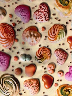 China Cute Print Fabric Macaron Dopamine 3D Printed Fabric Customized for sale