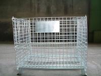 China Galvanized Wire Mesh Storage Cage - 500-2500kg Capacity, Foldable Design for Warehouse & Industrial Use for sale