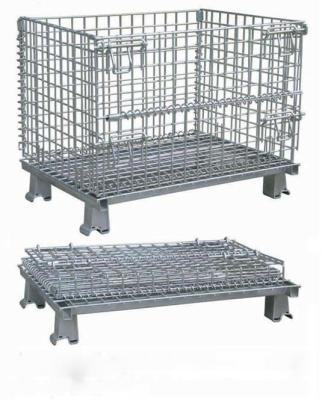 China Moveable Foldable Wire Container , Steel Wire Cage With Galvanized Surface Treatment for sale