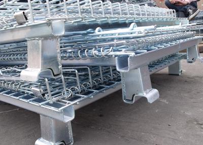 China Moveable Foldable Wire Container , Steel Wire Cage With Galvanized Surface Treatment for sale