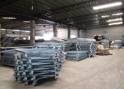 China Moveable Foldable Wire Container , Steel Wire Cage With Galvanized Surface Treatment for sale