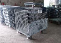 China Moveable Foldable Wire Mesh Container 800-1550mm Sizes with 500-2500kg Capacity and Galvanized Steel Construction for sale