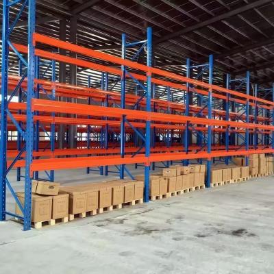 China Heavy-duty industrial pallet racking system with adjustable shelf heights for sale
