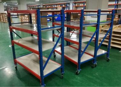 China Light-Duty Warehouse Movable Shelves with Casters for sale