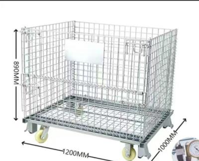 China Adjustable folding storage cage with casters suitable for logistics warehouse transportation of goods for sale