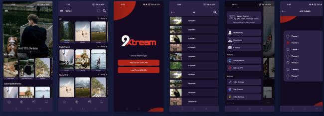 H8X Android TV Box with 9Xtream IPTV player interface