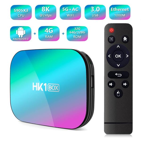 Quality S905x3 Hk1 Box Android 9.0 Tv Box 8k Ultra Hd Dual Wifi Smart Streaming Media Player for sale