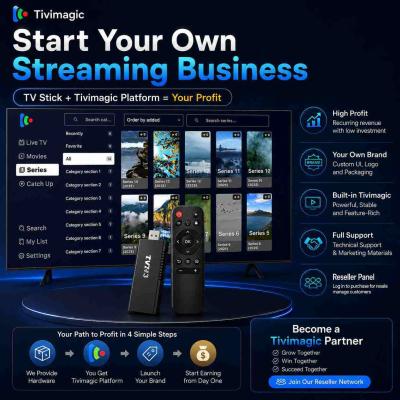 China TVR3 Android 15 TV Stick With Tivimagic IPTV Player Reseller Panel OEM Wholesale for sale