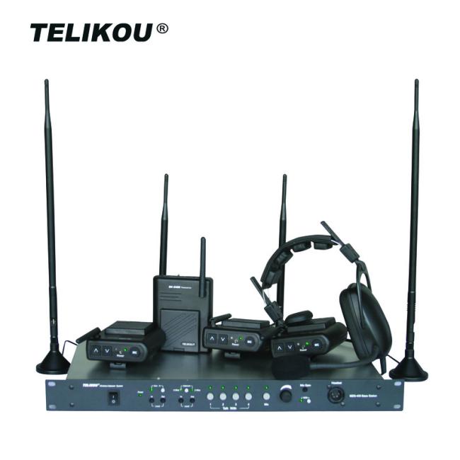 TELIKOU MDS-400 2.4G Digital Full Duplex Four Channels Wireless Intercom Talk Back System