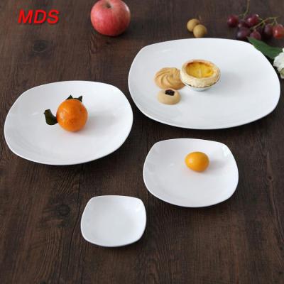 China Western deep white wholesale square bone china dinner plates for sale