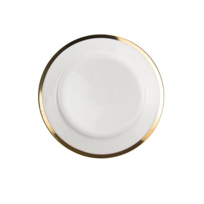 China Fine bone china wholesale cheap porcelain plate with gold rim for sale