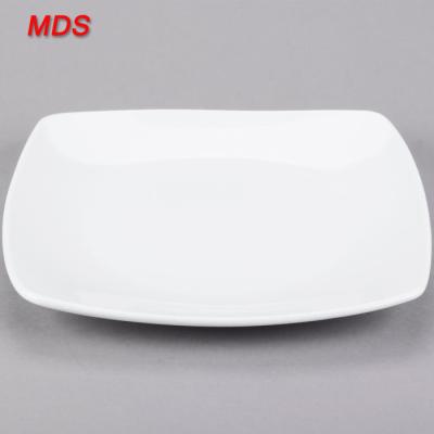 China Tableware bright white square porcelain coupe plate for dishes for sale