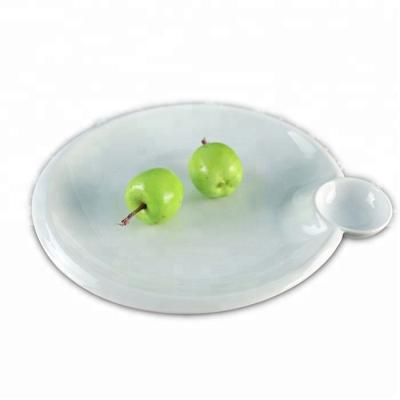 China Pure white afternoon tea porcelain dessert plate with dish for sale