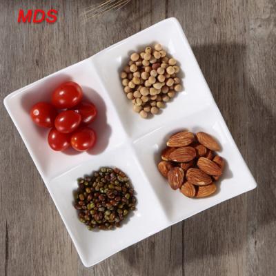 China White western OEM logo Korean style ceramic plate 4 cell tray for sale