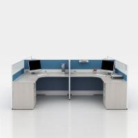 China 4 Staff Office Workstation Desks Customized ODM Wooden Computer Workstation for sale