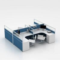 China 4 Staff Office Workstation Desks Customized ODM Wooden Computer Workstation for sale