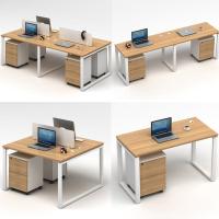 China 4 Way Linear Straight Office Desk Wood Modular Workstation Table for sale